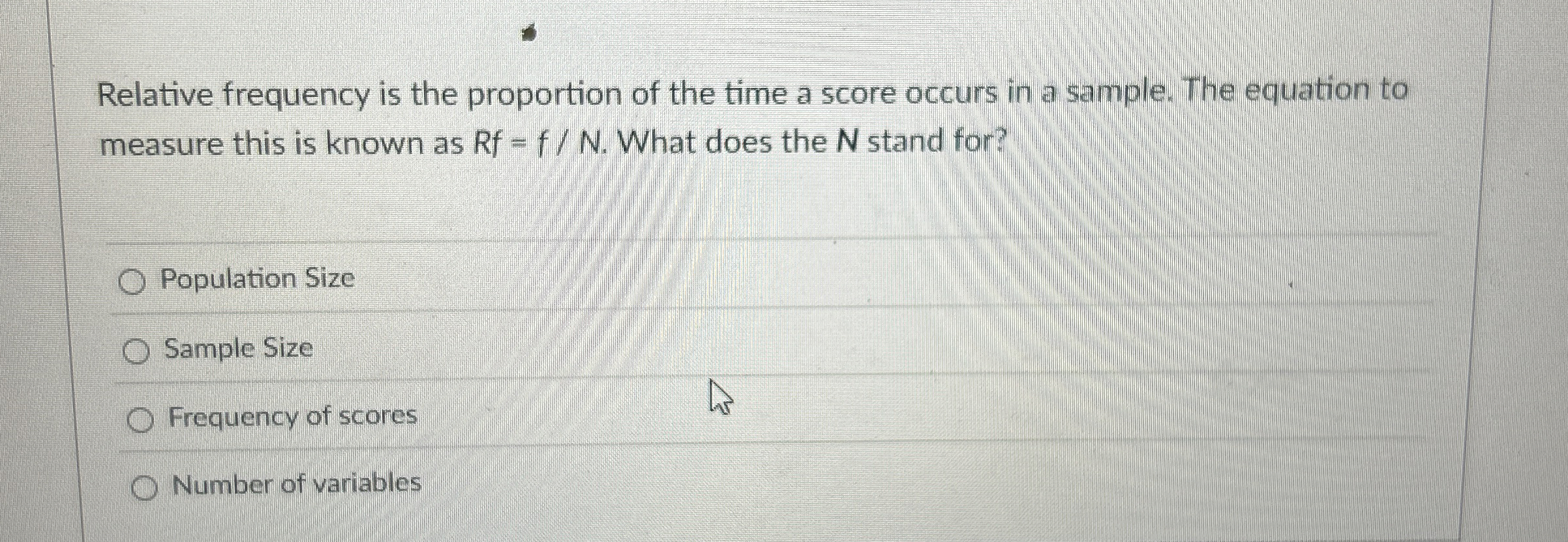 Relative frequency is the proportion of the time a | Chegg.com