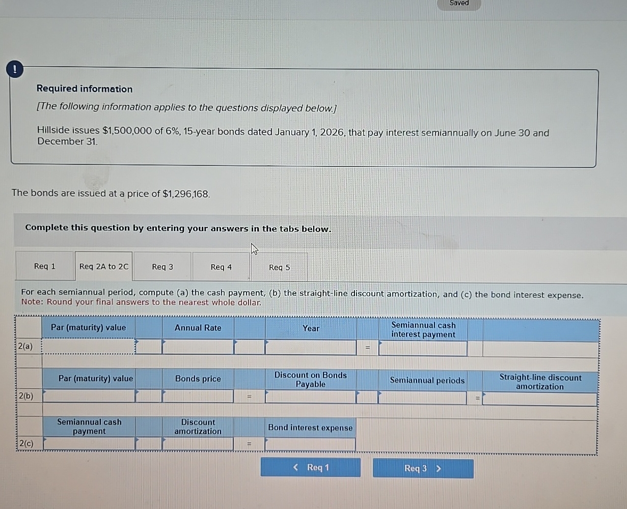 Solved Saved!Required information[The following information | Chegg.com