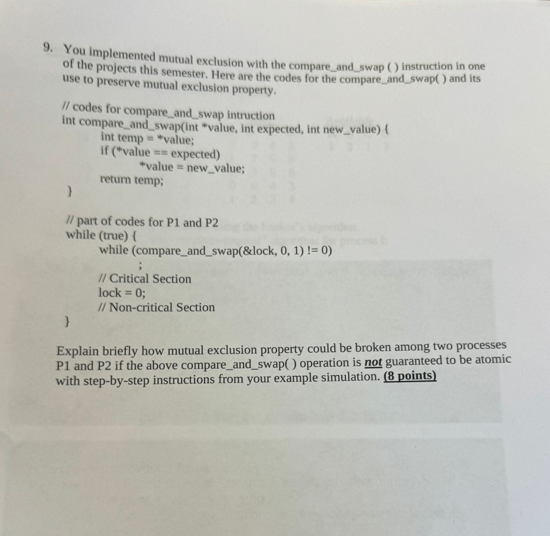 Solved You implemented mutual exclusion with the | Chegg.com