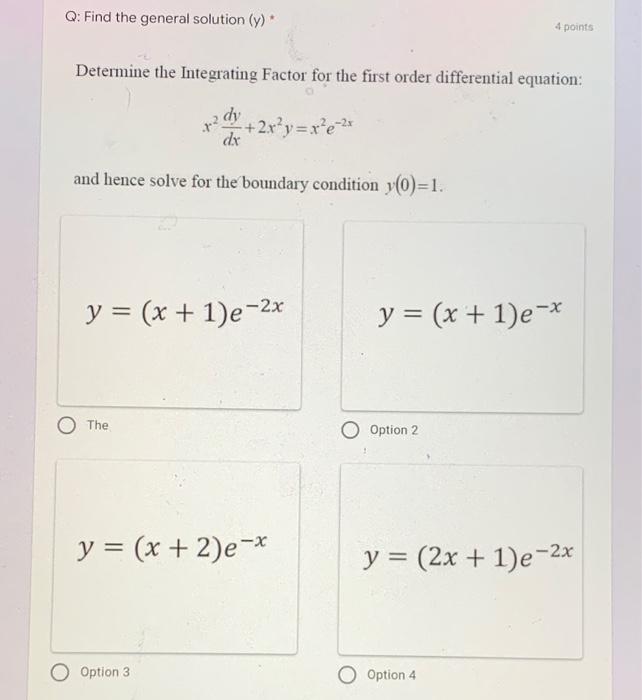 Solved Q: Find the general solution (y) 4 points Determine | Chegg.com
