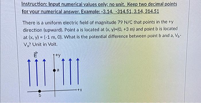 Solved Instruction: Input numerical values only; no unit. | Chegg.com