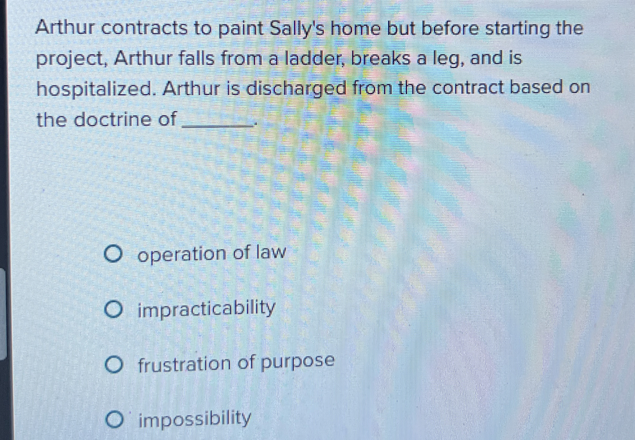 Solved Arthur contracts to paint Sally's home but before | Chegg.com