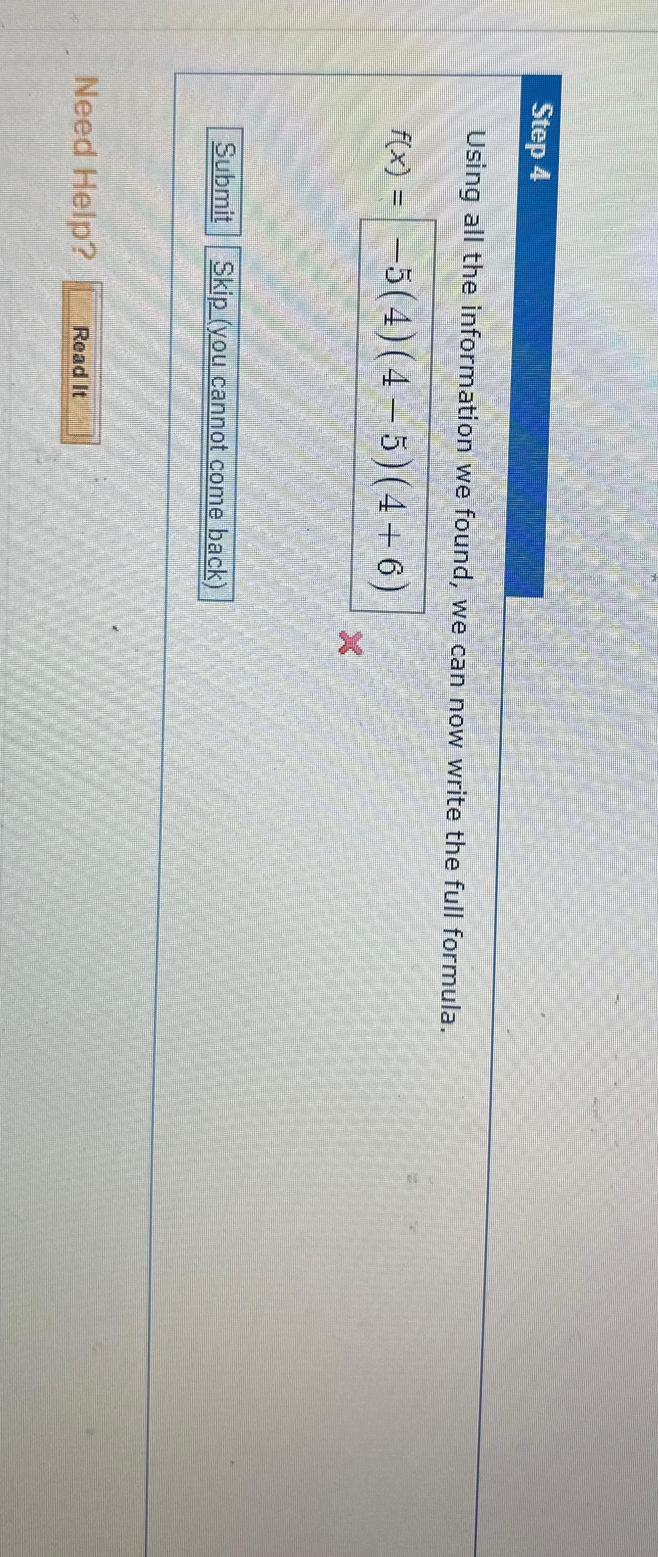 Solved Step 4Using all the information we found, we can now | Chegg.com