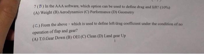 Solved 7(B) In the AAA software, which option can be used to | Chegg.com