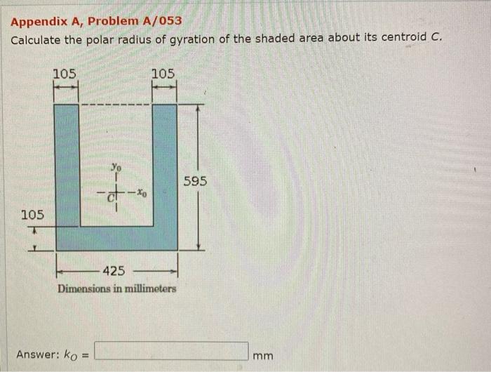 Solved Appendix A, Problem A/053 Calculate the polar radius | Chegg.com