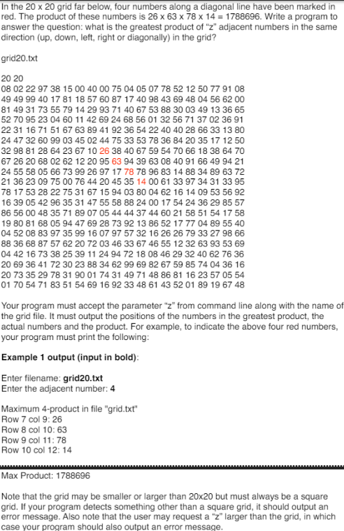 Solved Using c++;Max Product: 1788696Note that the grid may | Chegg.com