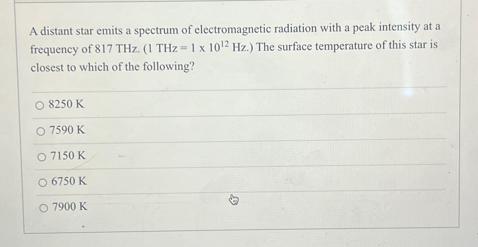Solved A distant star emits a spectrum of electromagnetic | Chegg.com