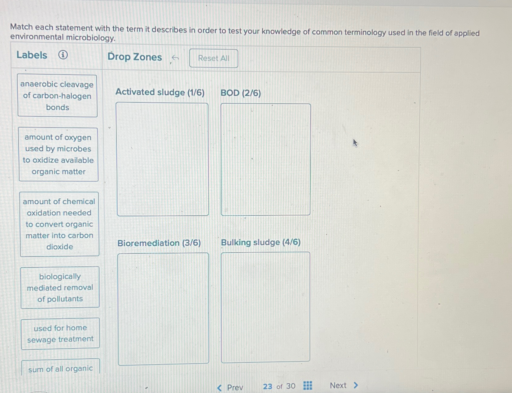 Solved Match each statement with the term it describes in | Chegg.com