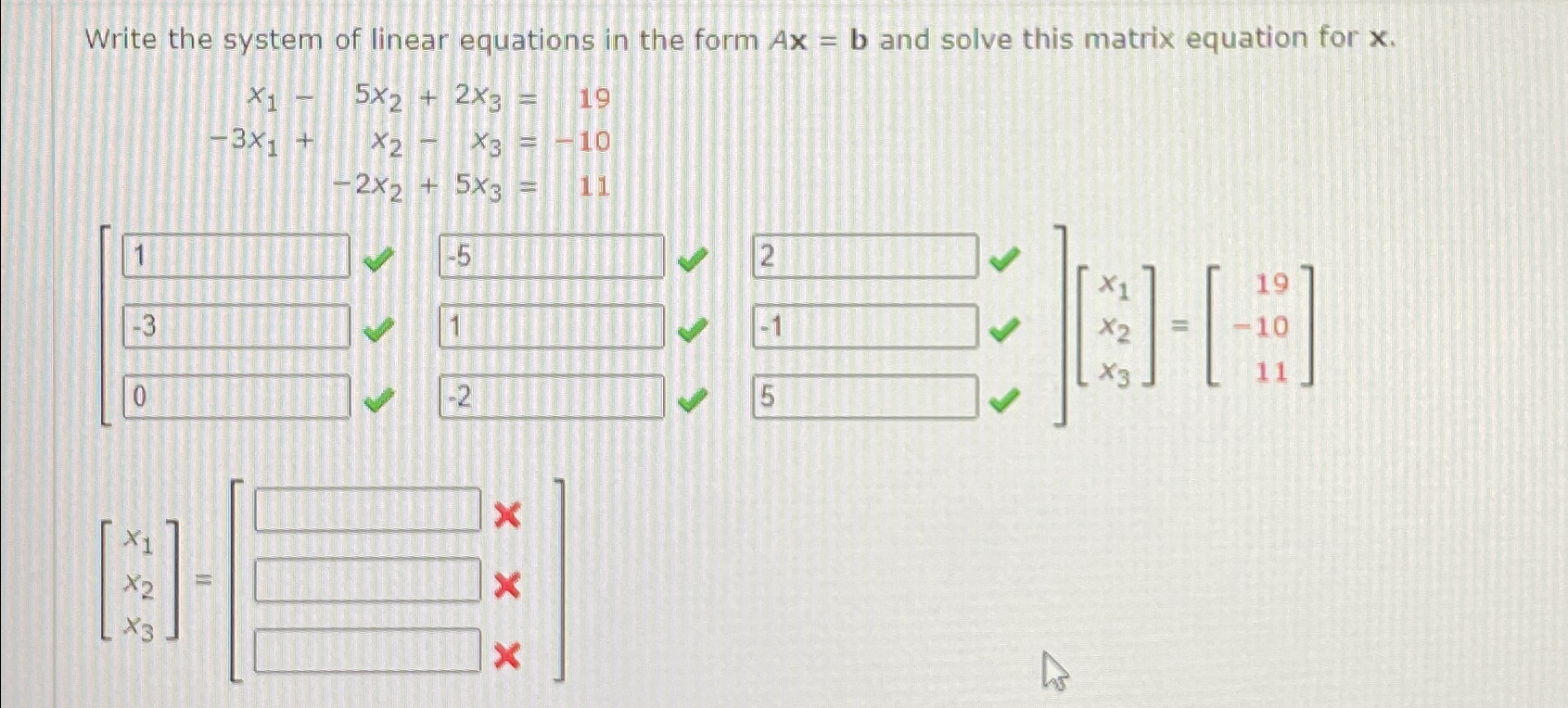 Solved Write the system of linear equations in the form Ax=b | Chegg.com