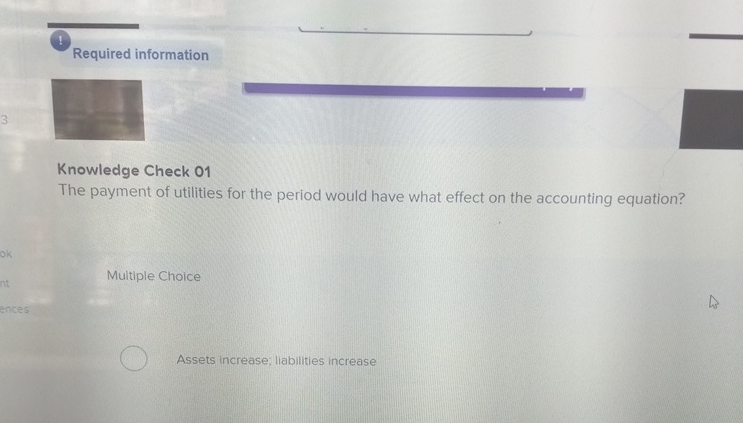 Solved Knowledge Check 01The payment of utilities for the | Chegg.com