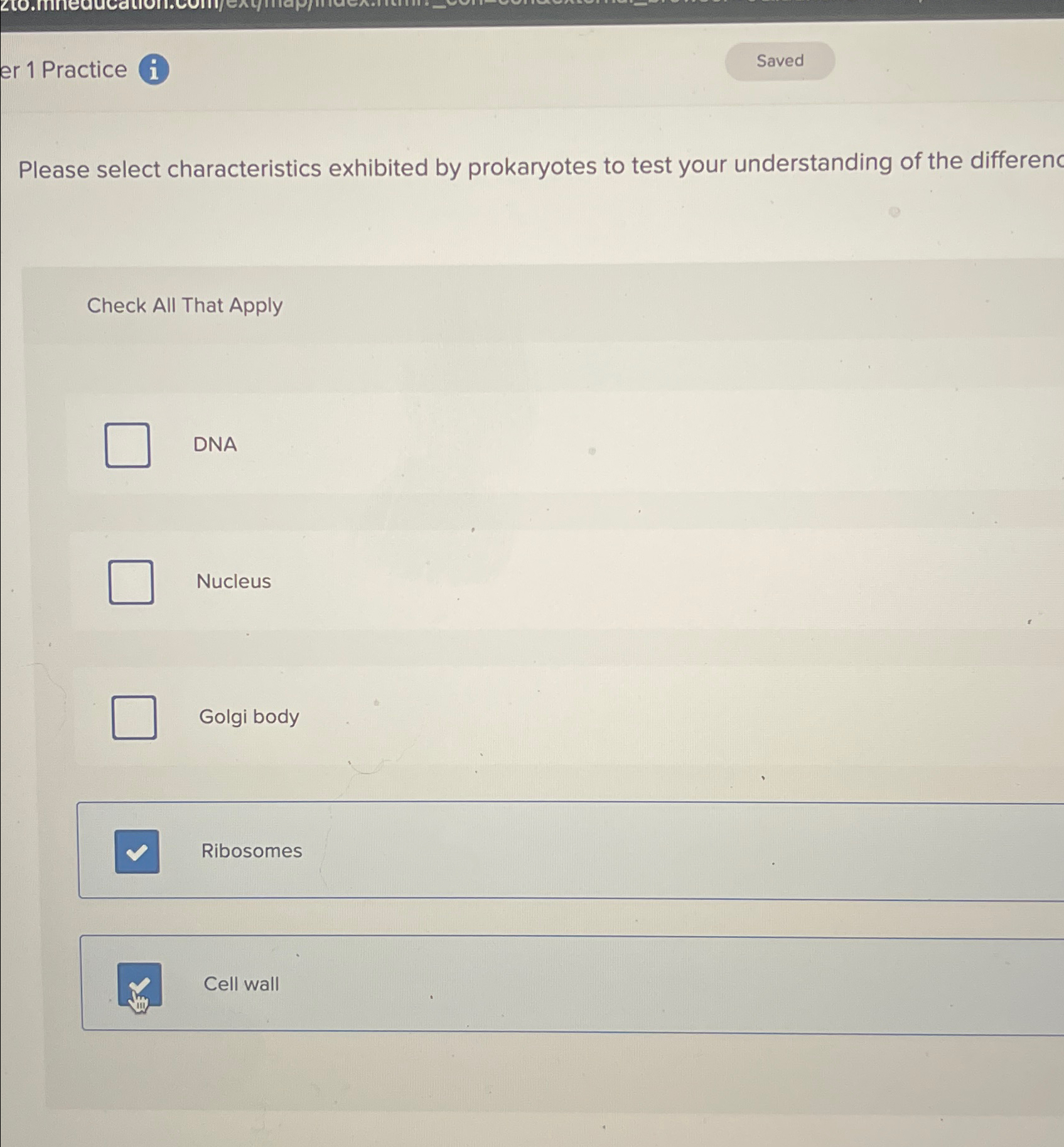 Solved er 1 ﻿PracticePlease select characteristics exhibited | Chegg.com