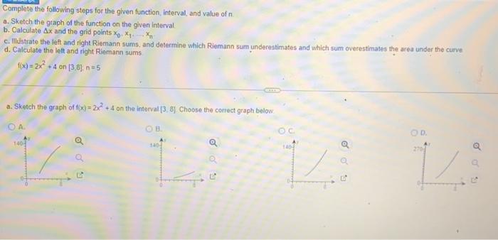 Solved Complete the following steps for the given function, | Chegg.com