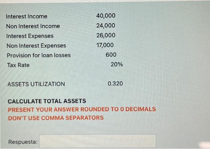 Solved CALCULATE TOTAL ASSETS PRESENT YOUR ANSWER ROUNDED TO | Chegg.com
