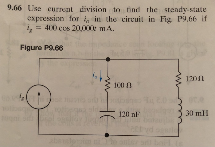 Solved 9.66 Use current division to find the steady-state | Chegg.com
