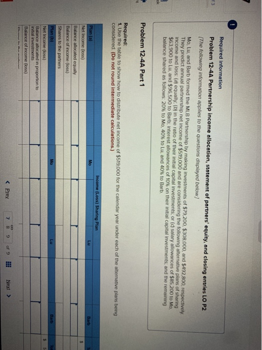 Solved Exercise 12-7 Journalizing partnership transactions | Chegg.com