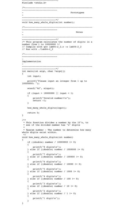 Solved Prototypes woid how many whole_digitsfint number)? \% | Chegg.com