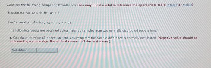 Solved Consider the following competing hypotheses: (You moy | Chegg.com