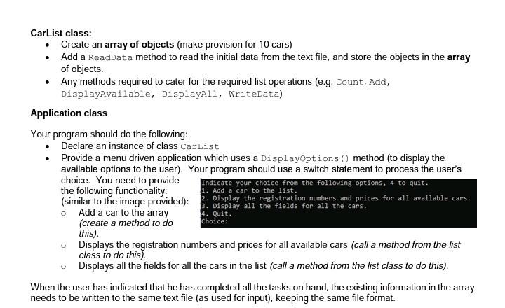 Update your previous solution as follows: Car class | Chegg.com