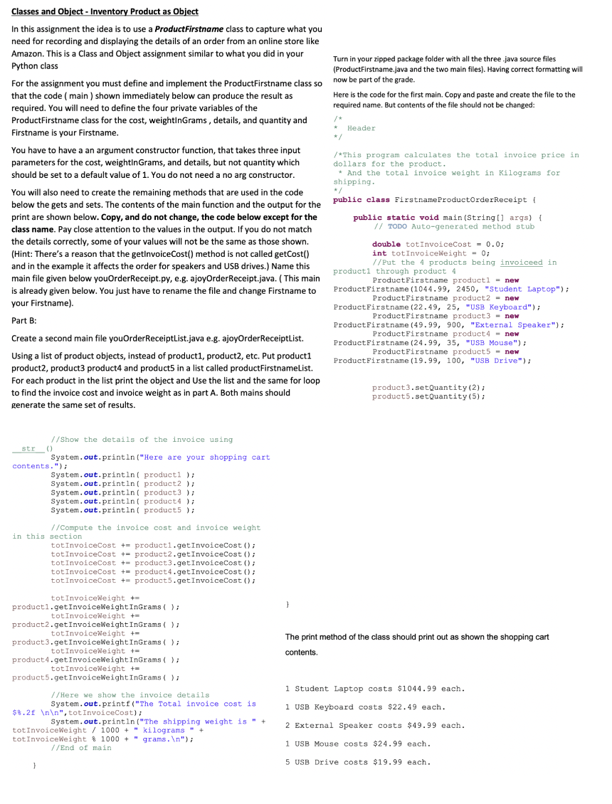 Solved Please complete in Java! Create the three different | Chegg.com