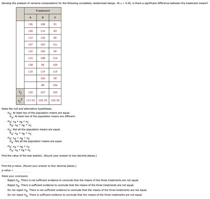 Solved State the null and alternative hypotheses. H0: At | Chegg.com