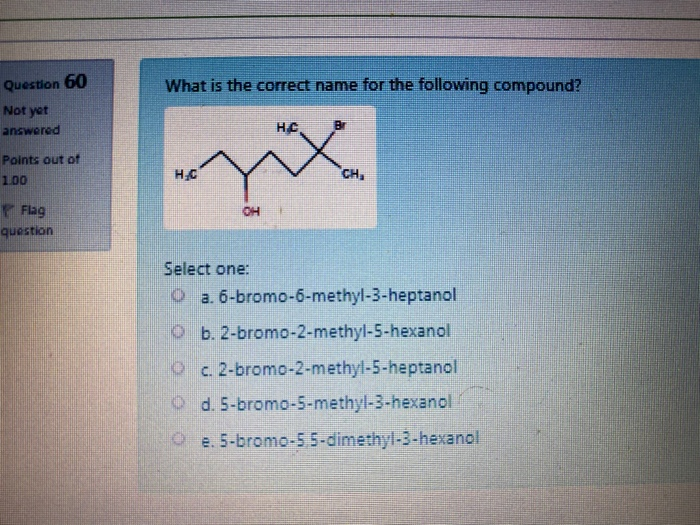 Solved What is the correct name for the following compound? | Chegg.com