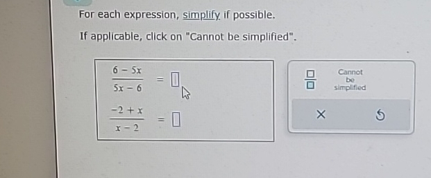 Solved For each expression, simplify if possible.If | Chegg.com