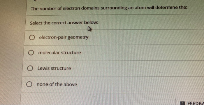 Solved The Number Of Electron Domains Surrounding An Atom