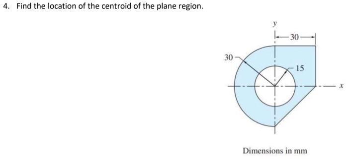 Solved 4. Find the location of the centroid of the plane | Chegg.com