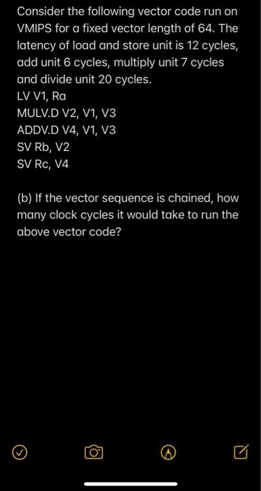 Solved Consider the following vector code run on VMIPS for a | Chegg.com