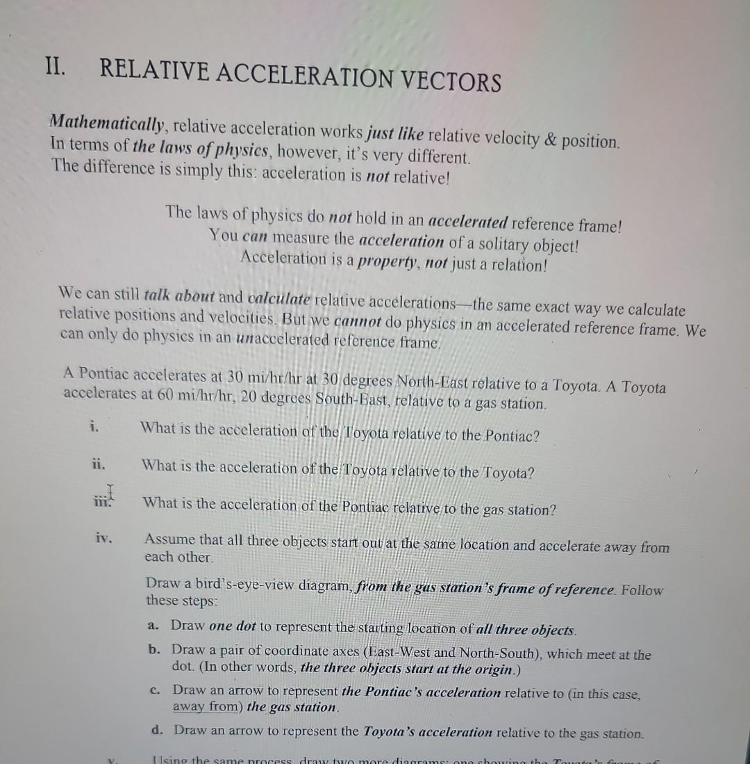 Solved II. RELATIVE ACCELERATION VECTORS Mathematically, | Chegg.com