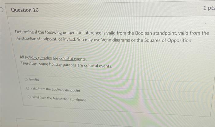 Solved Determine if the following immediate inference is | Chegg.com