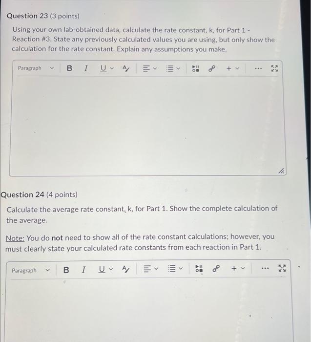EXP. 4 CHEMICAL KINETICS TEDTA | Chegg.com