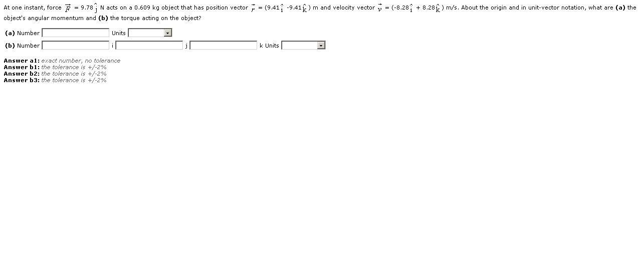 Solved At one instant, force N acts on a 0.609 kg object | Chegg.com