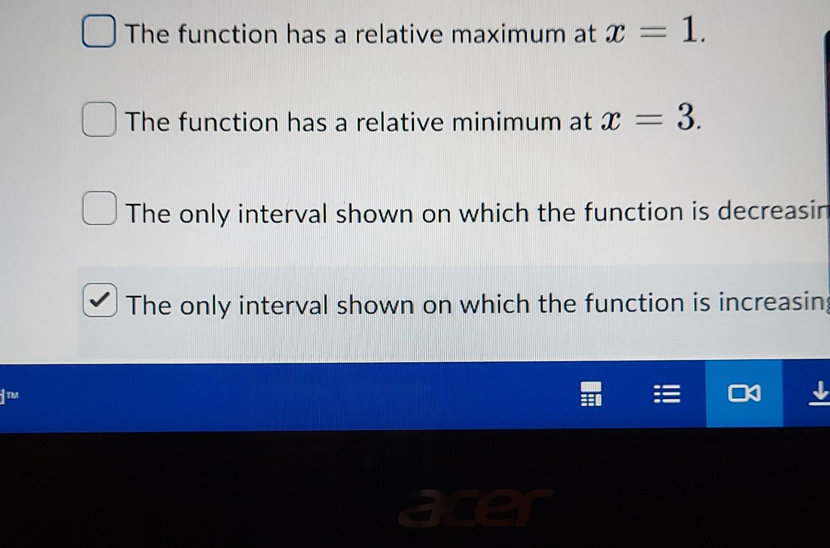 Solved Consider the following graph of a function:The | Chegg.com