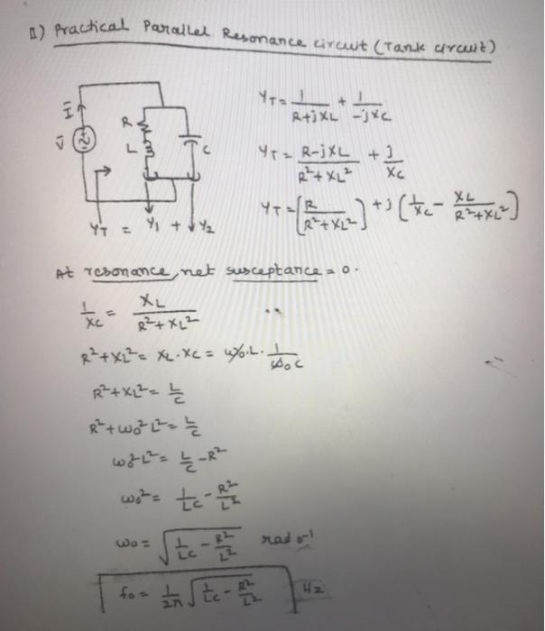 Solved parallel resonance circuit. why is the capacitance | Chegg.com