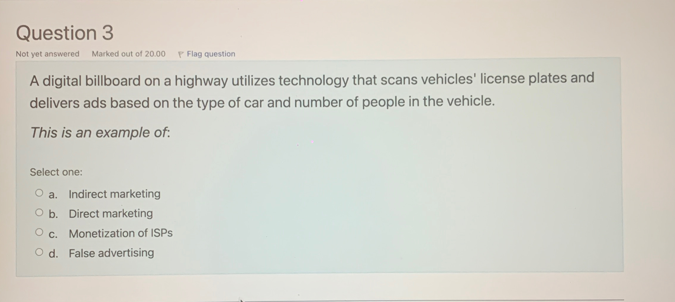 Solved Question 3Not yet answeredMarked out of 20.00p Flag | Chegg.com