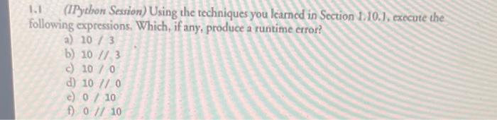 Solved 1.1 (IPython Session) Using the techniques you | Chegg.com