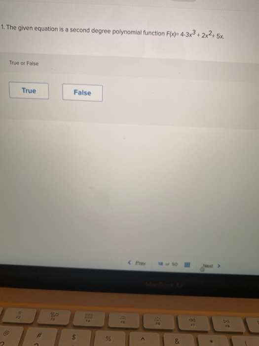 Solved 1. The given equation is a second degree polynomial | Chegg.com
