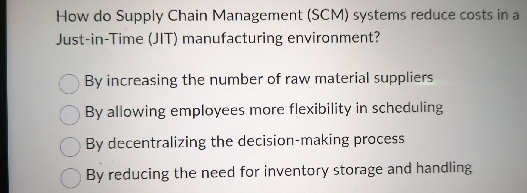 Solved How do Supply Chain Management (SCM) ﻿systems reduce | Chegg.com