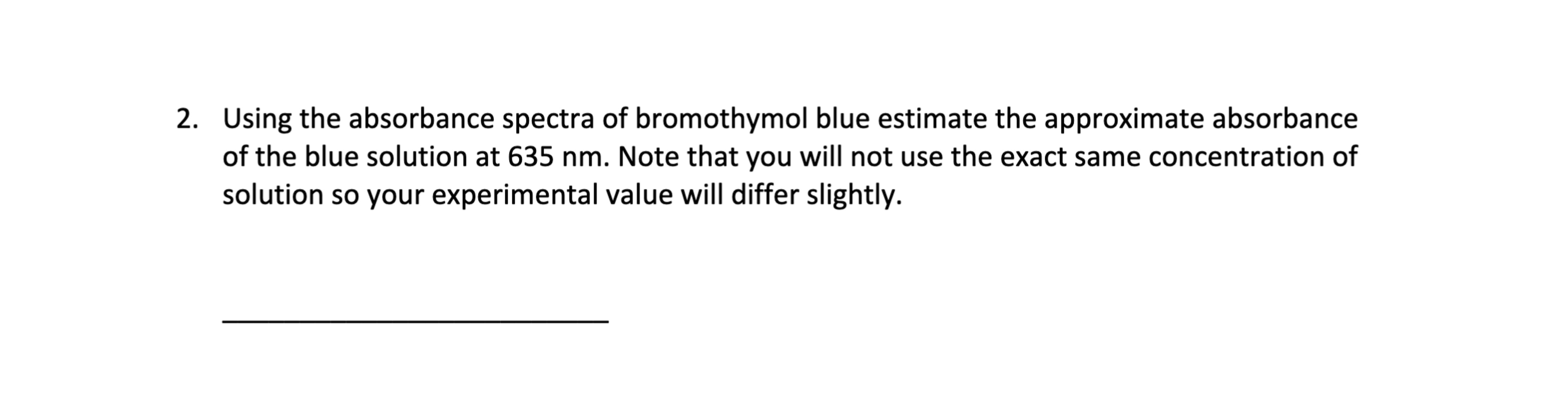Using the absorbance spectra of bromothymol blue | Chegg.com