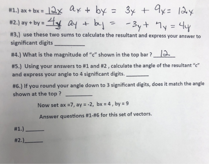 Solved #1.) ax + bx = 12x : 12x ax to by 3x + 9x= 12x #2.) | Chegg.com