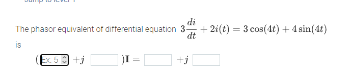 Solved The phasor equivalent of differential equation | Chegg.com