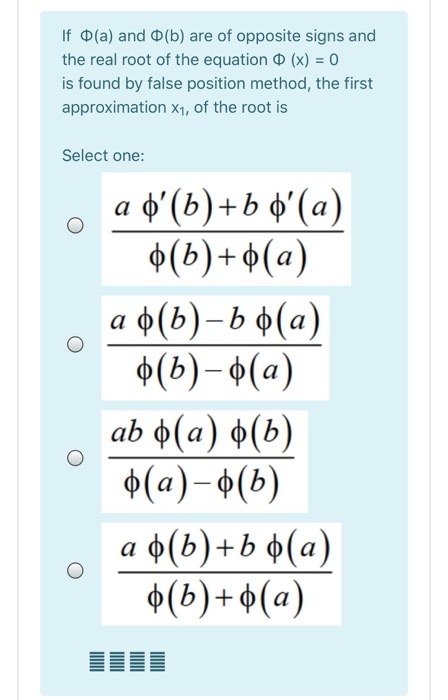 Solved If O(a) and (b) are of opposite signs and the real | Chegg.com
