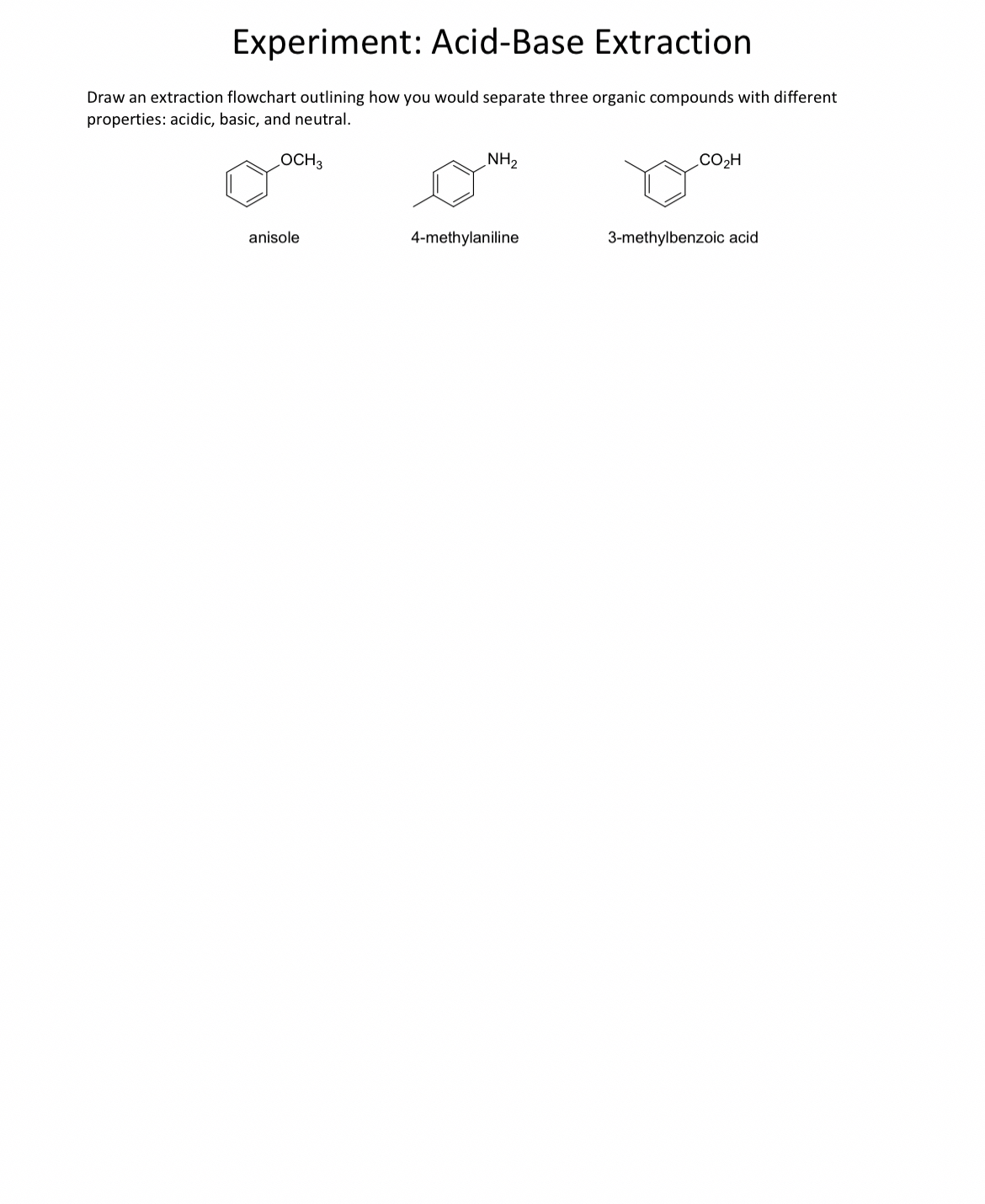 Solved Experiment: Acid-Base ExtractionDraw an extraction | Chegg.com