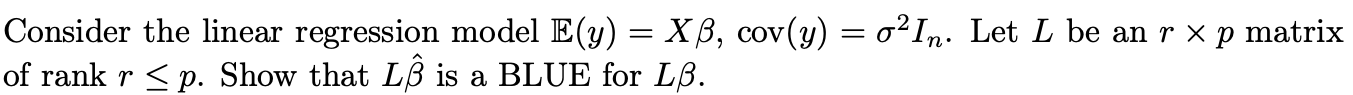 Solved Consider the linear regression model | Chegg.com