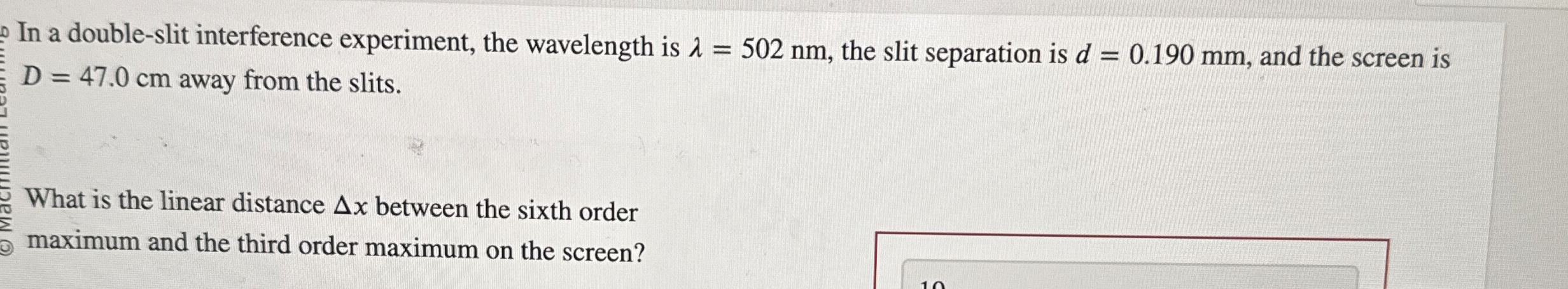 Solved In a double-slit interference experiment, the | Chegg.com