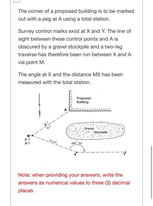 Solved The corner of a proposed building is to be marked out | Chegg.com