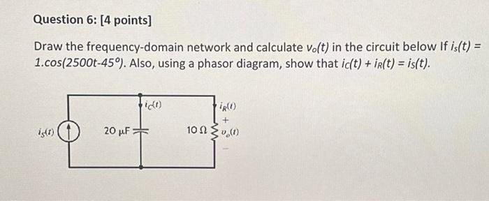 Solved Draw the frequency-domain network and calculate vo(t) | Chegg.com