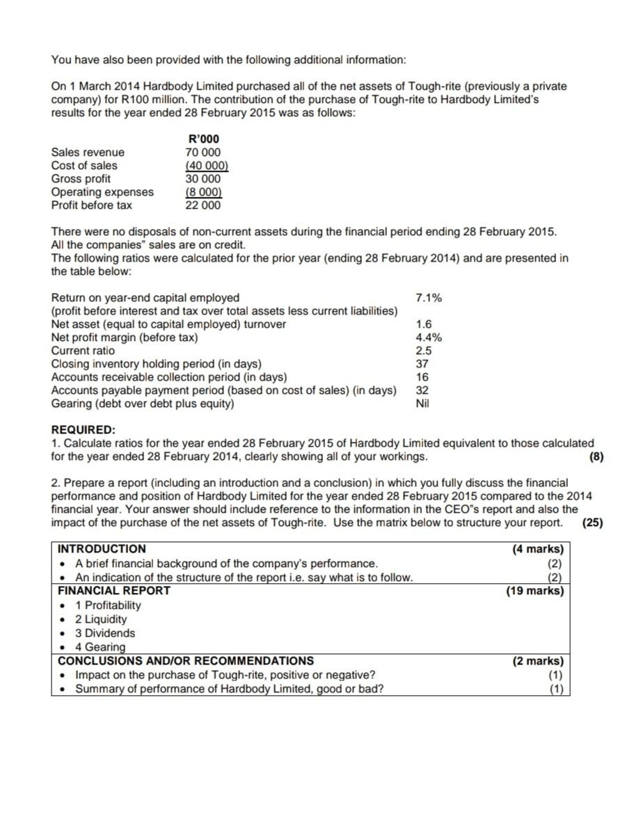 Solved QUESTION 2 - FINANCIAL STATEMENT ANALYSIS (33 MARKS) | Chegg.com