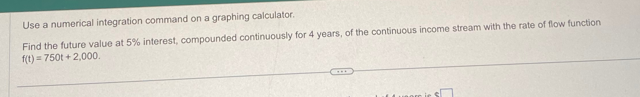 Solved Use a numerical integration command on a graphing | Chegg.com